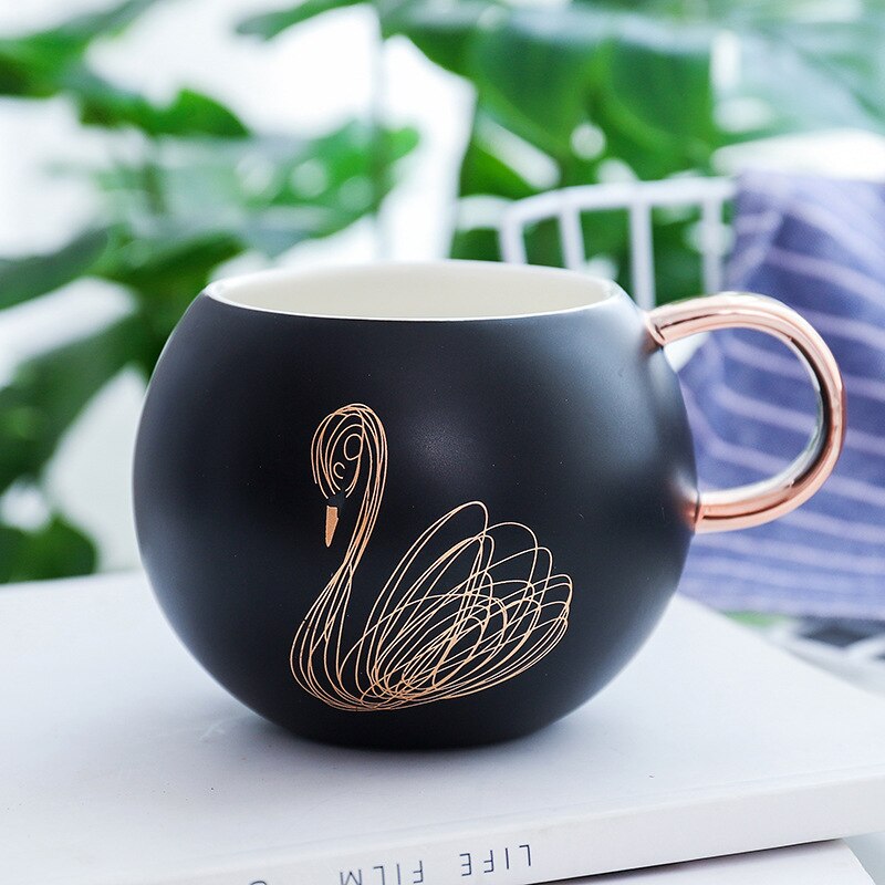 530ML Travel Mug Swan Coffe Mug Cute Funny Ceramic... – Grandado