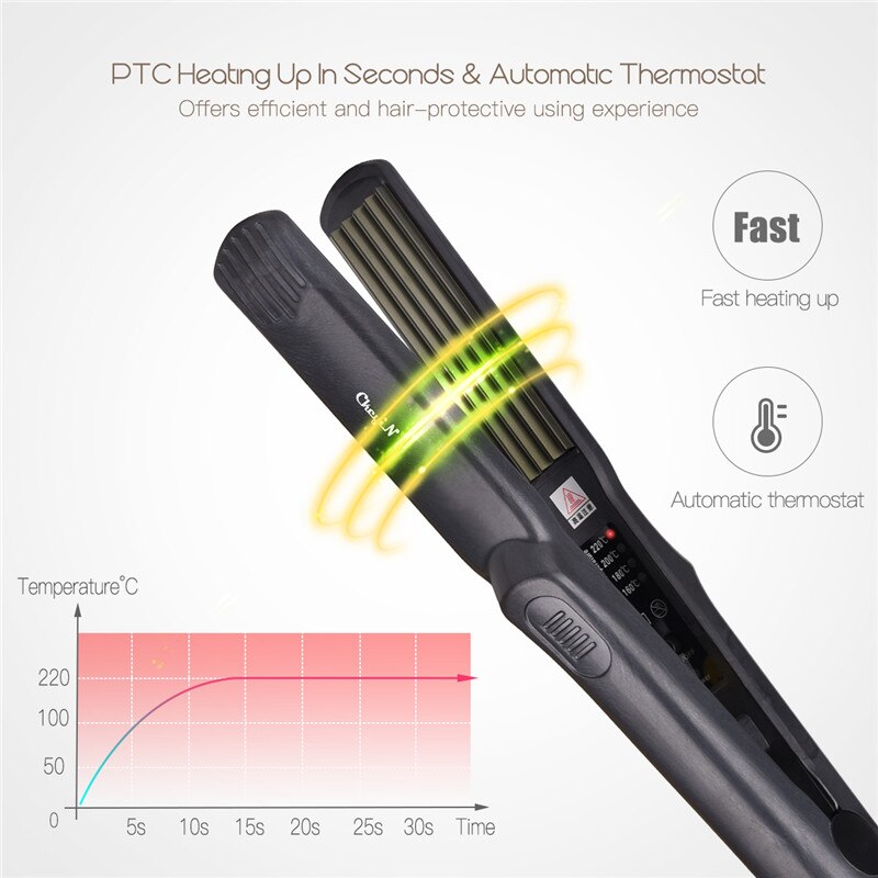 CkeyiN Electric Hair Iron Corrugated Corn Wave Cur... – Grandado