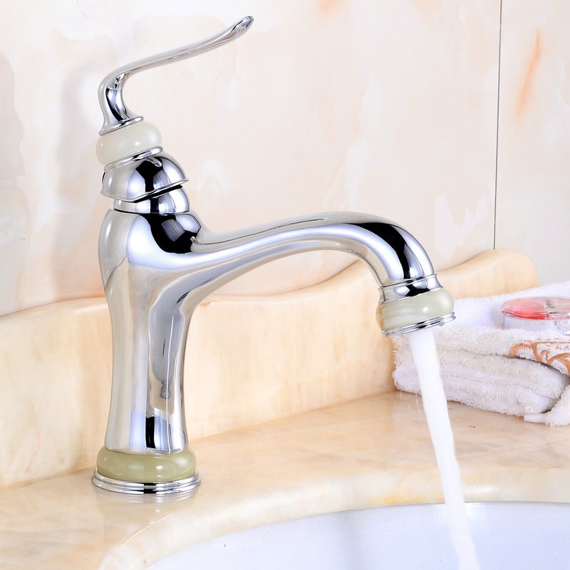 Nieuw Basin Kraan Messing & Jade Uitloop/Base Badk... – Grandado