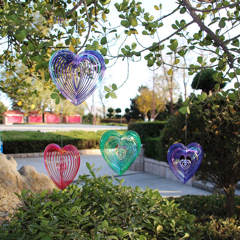 Geometric Art Heart Wind Spinner Garden Yard Art W... – Grandado