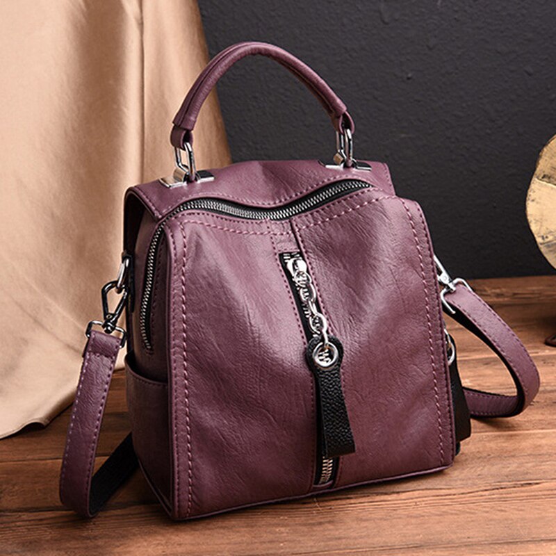 PU Leather Backpack Women Multifunction Shoulder B... – Grandado
