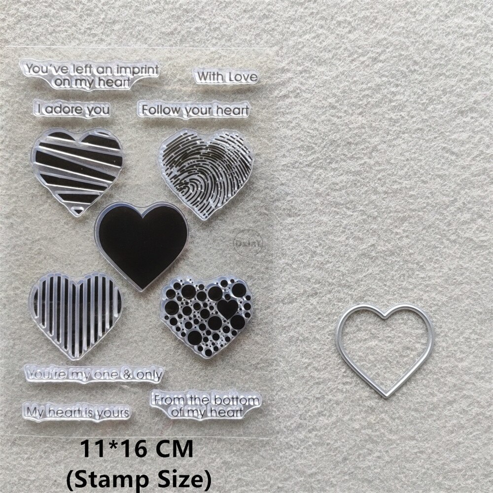 Heart Letter Clear Stamps and Metal Cutting Dies D... – Grandado
