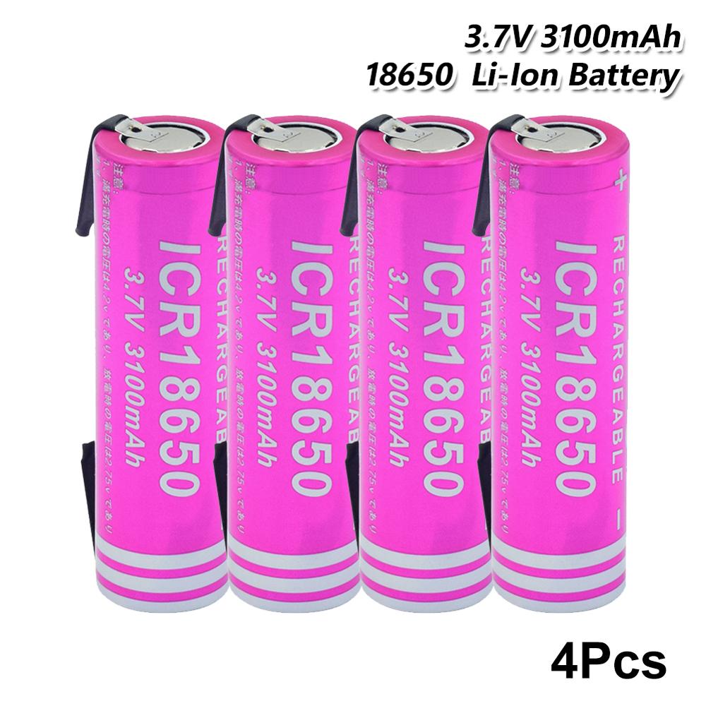 Flashlight Batteria 4Pcs 18650 Battery 3.7Volt 310... – Grandado