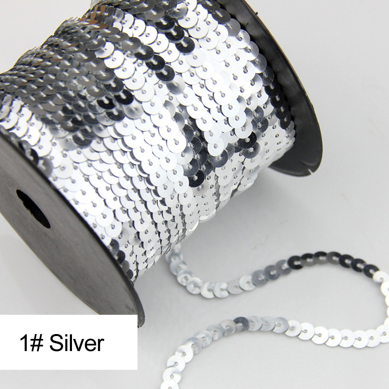 PVC sequins Silver 6mm round 20 yards/roll Paillet... – Grandado