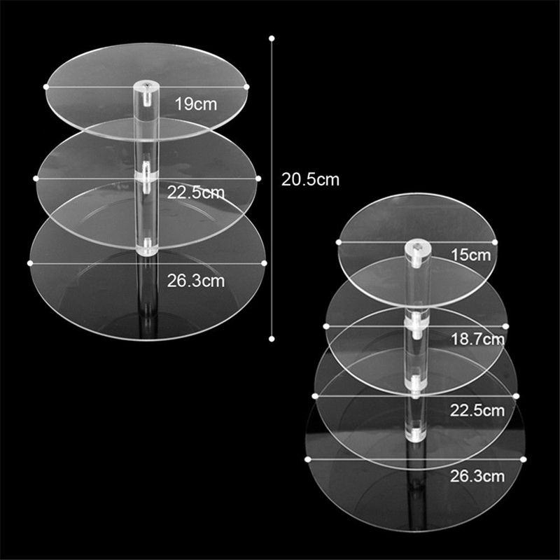 Acrylic 3/4 layer Cake Stand Wedding Cakes Round C... – Grandado