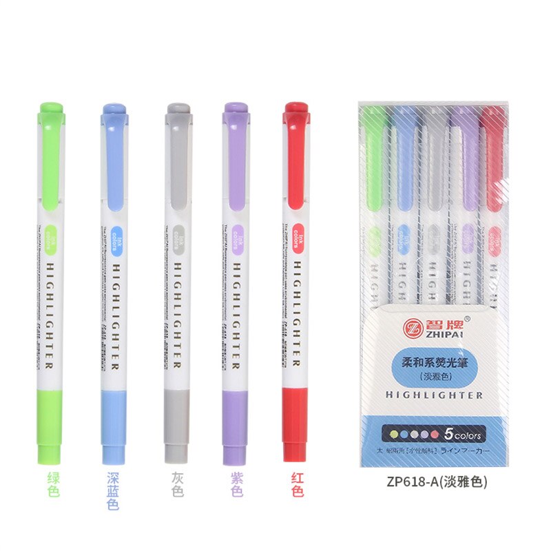 5 Kleuren/Doos Midliner Markeerstift Fluorescerend... – Grandado