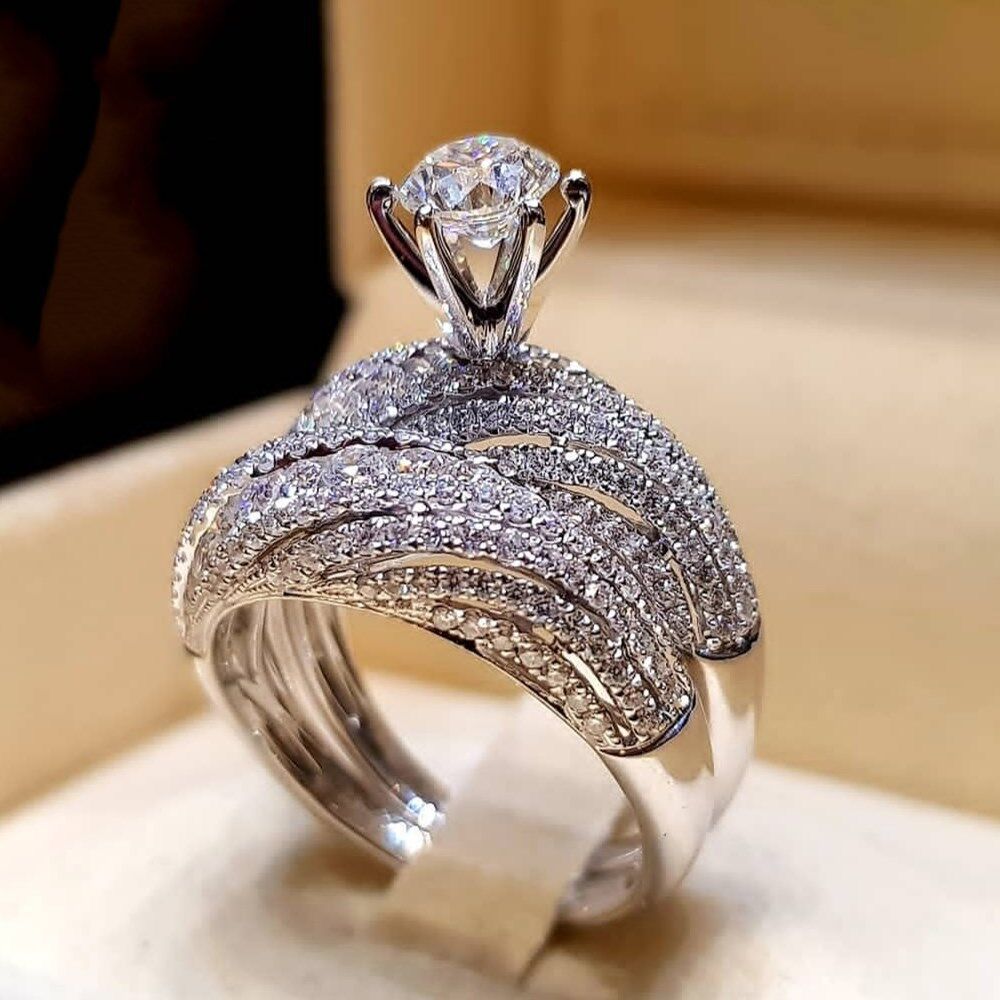 Anillo de compromiso para novia, joyería Natural d... – Grandado