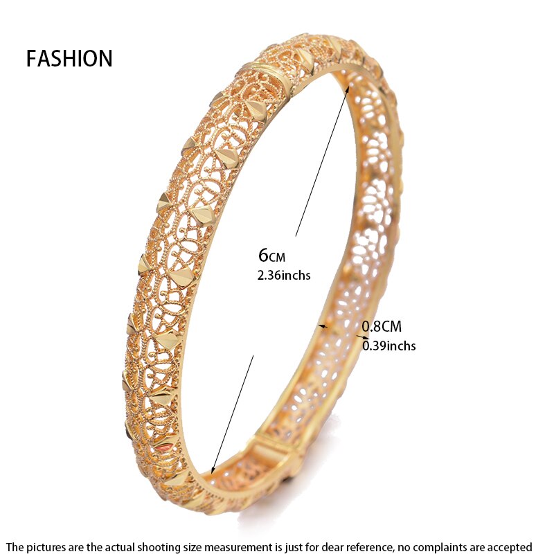 4Pcs 24K Gold Color Dubai Bangles For Women men co... – Grandado