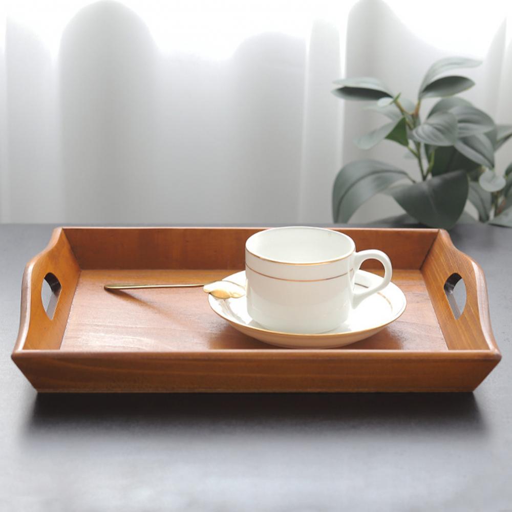 Retro Rectangular Wooden Serving Tray Tea Cutlery ... – Grandado