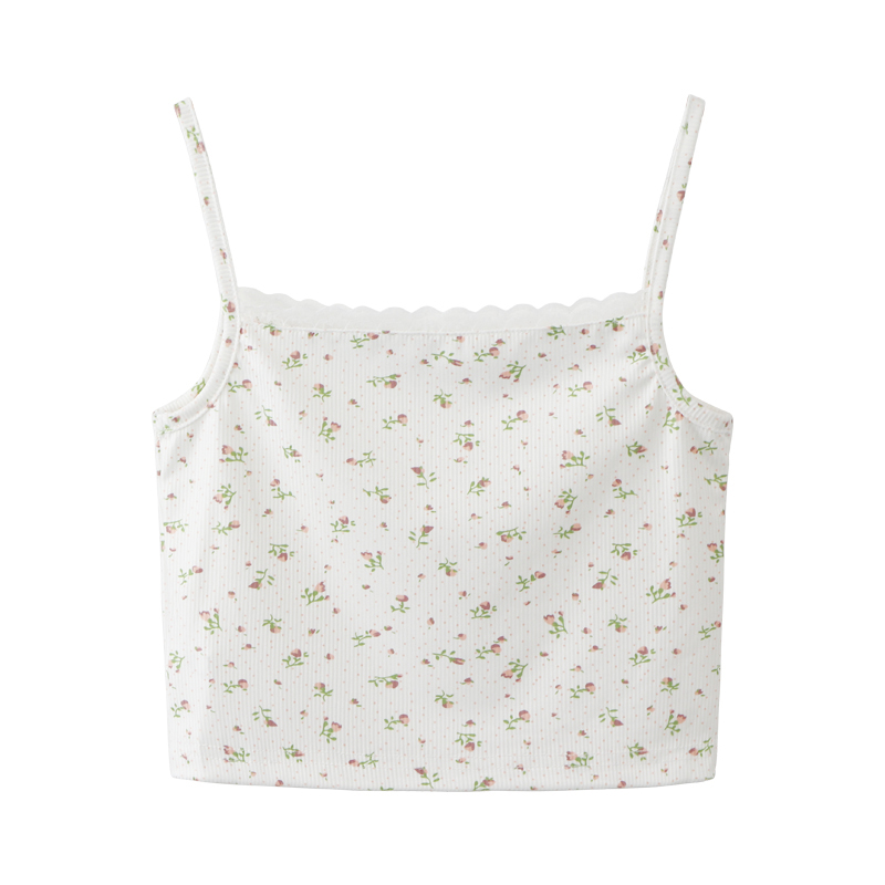Cute Camis Floral Crop Top Women Summer Lace Trim ... – Grandado