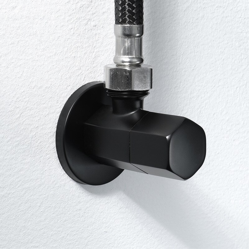 Black Stop Valve Faucet Angle Valve Brass Diverter Toilet Valve Shower ...