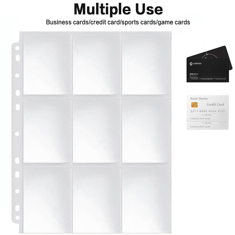 Pockets Double-Sided Trading Card Pages Sleeves 9-... – Vicedeal