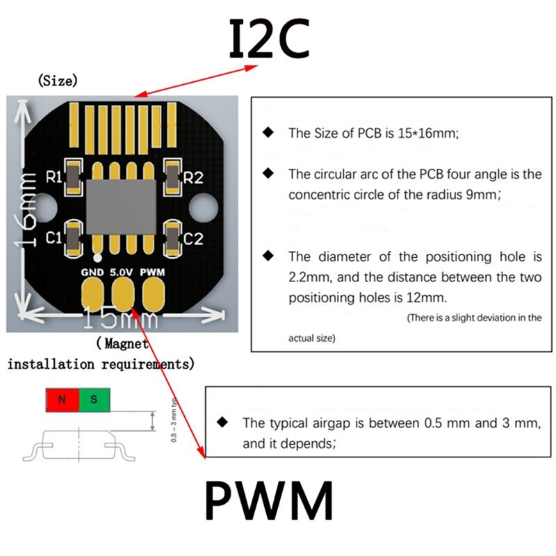 As5600 Absolute Value Encoder Pwm/I2C Port Precisi... – Vicedeal
