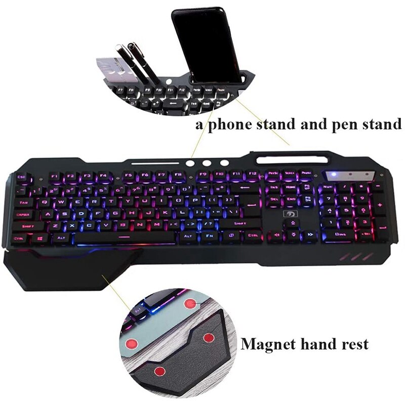 Mechanical RGB Keyboard and Mouse Combo, Adjustabl... – Vicedeal