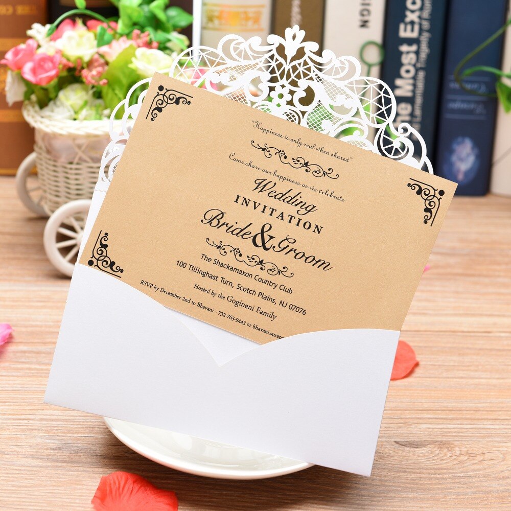 40 PCS Flowers unique packet style wedding invitat... – Vicedeal