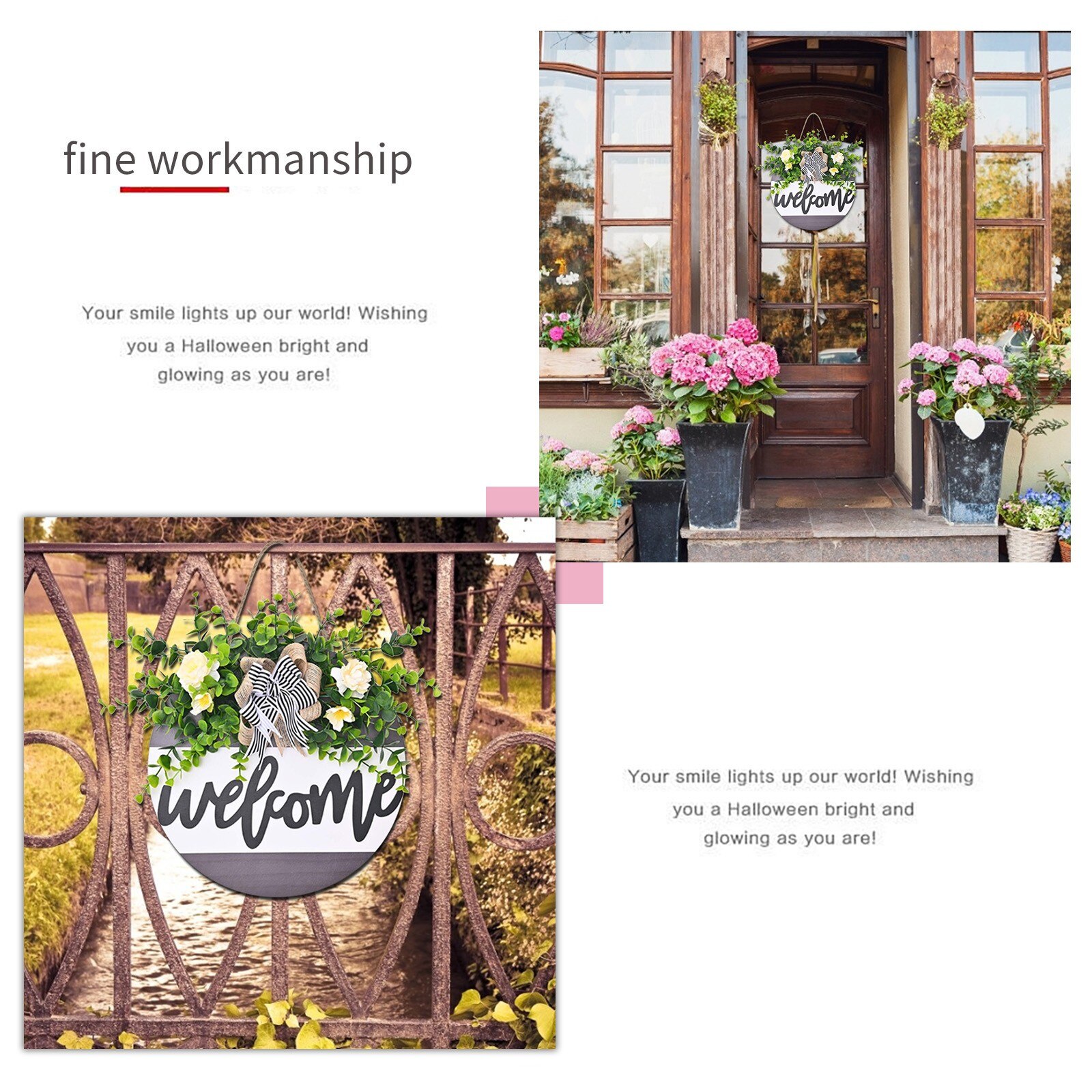 Welcome Sign For Front Door Wooden Hanging Sign Ro... – Grandado