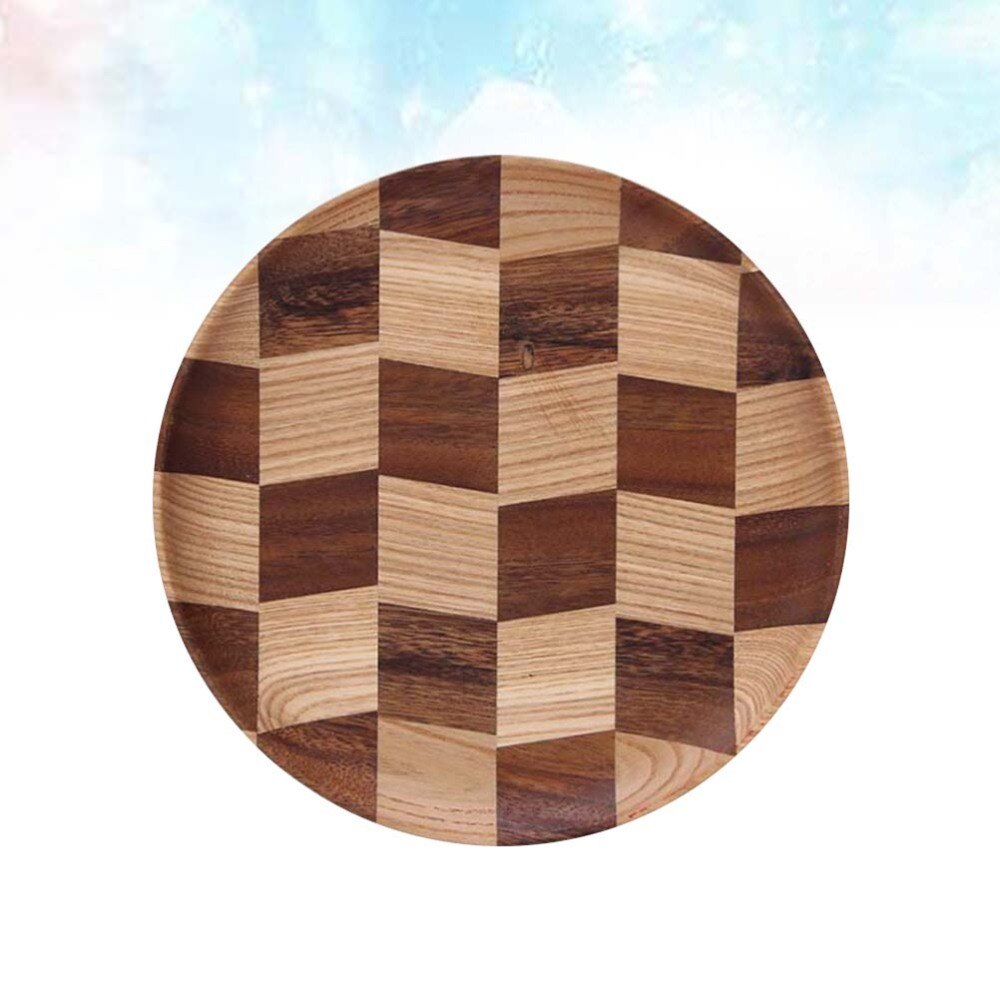 1pc Wood Plate Fruitcake Tray Dried Round Shape Ho... – Grandado