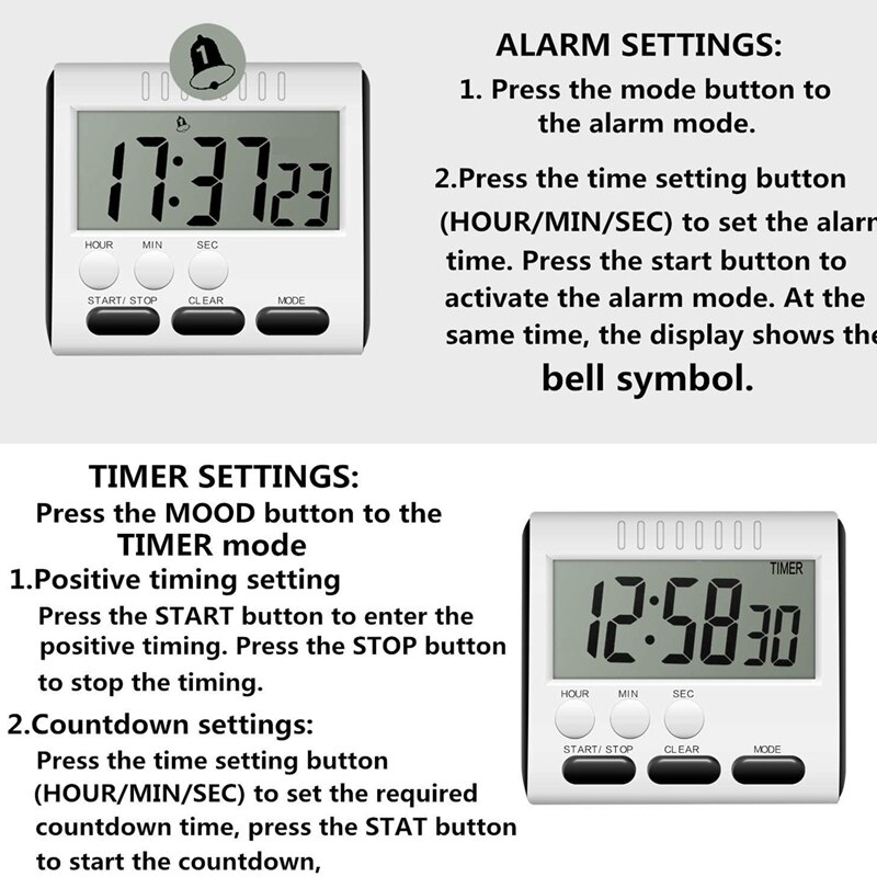 Hour Minute Second Count Up Countdown Digital Kitc... – Vicedeal