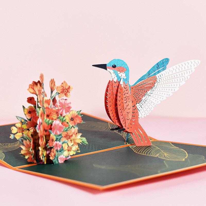 Hummingbird Greeting Card With Envelope 3D Handmad... – Grandado