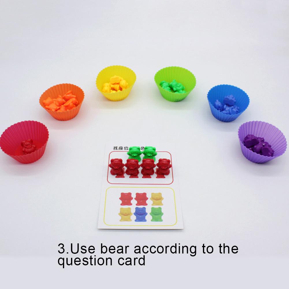 55Pcs/ Kids Rainbow Muffin Cup Bear Counting Match... – Vicedeal