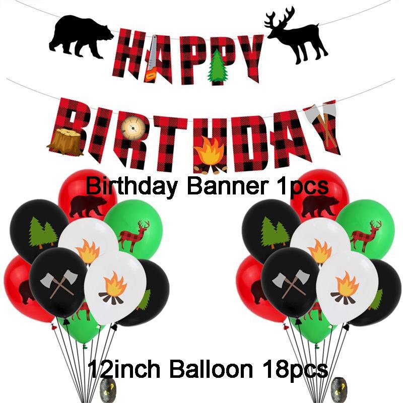 Happy Birthday Banner Lumberjack Theme Happy Birth... – Vicedeal