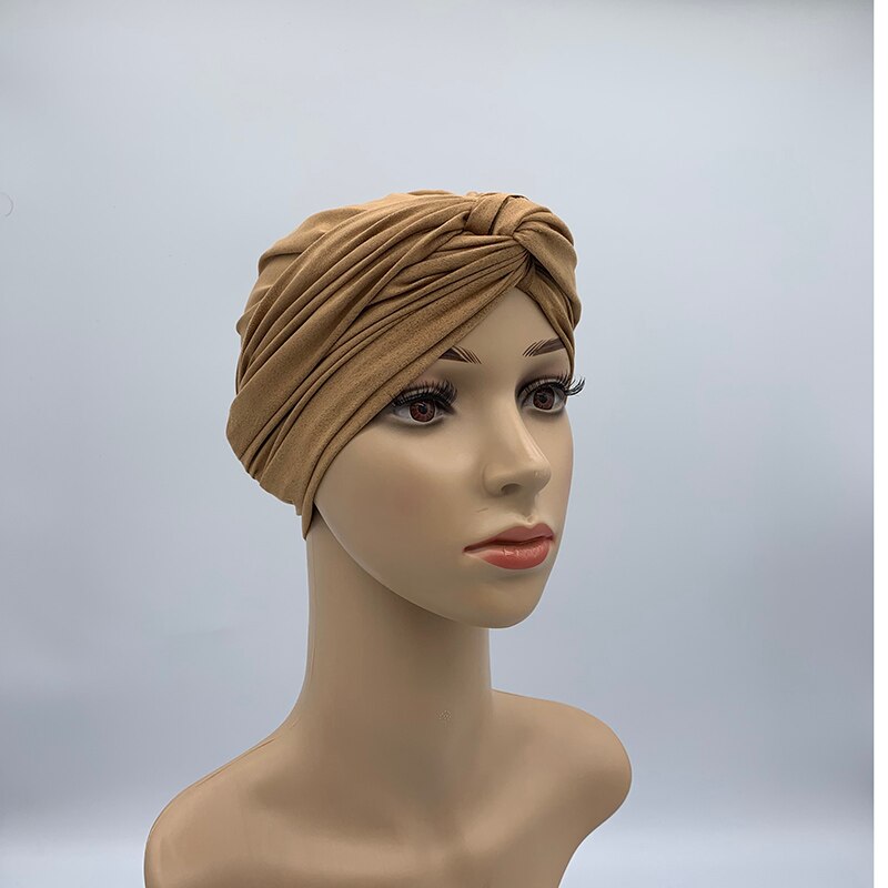 Suede Turban Caps for Women Soild Color Female Hea... – Grandado