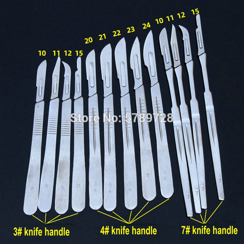 1Pcs 3 #4 #7 # Mes Handvat + 200Pcs 10 #/11 #/12 #... – Vicedeal