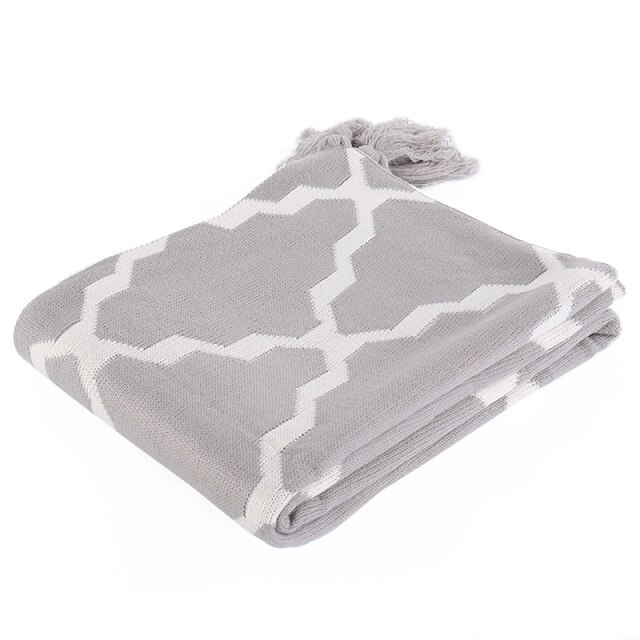 Battilo Soft Knitted Geometric Patterns with Tasse... – Grandado