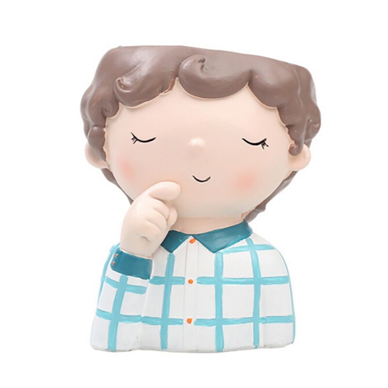 Succulent Plant Pot Cartoon Cute Boy Mini Flower P... – Grandado