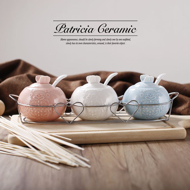 3PCS 250ml Ceramic Spice Jars Seasoning Jars Jars ... – Grandado