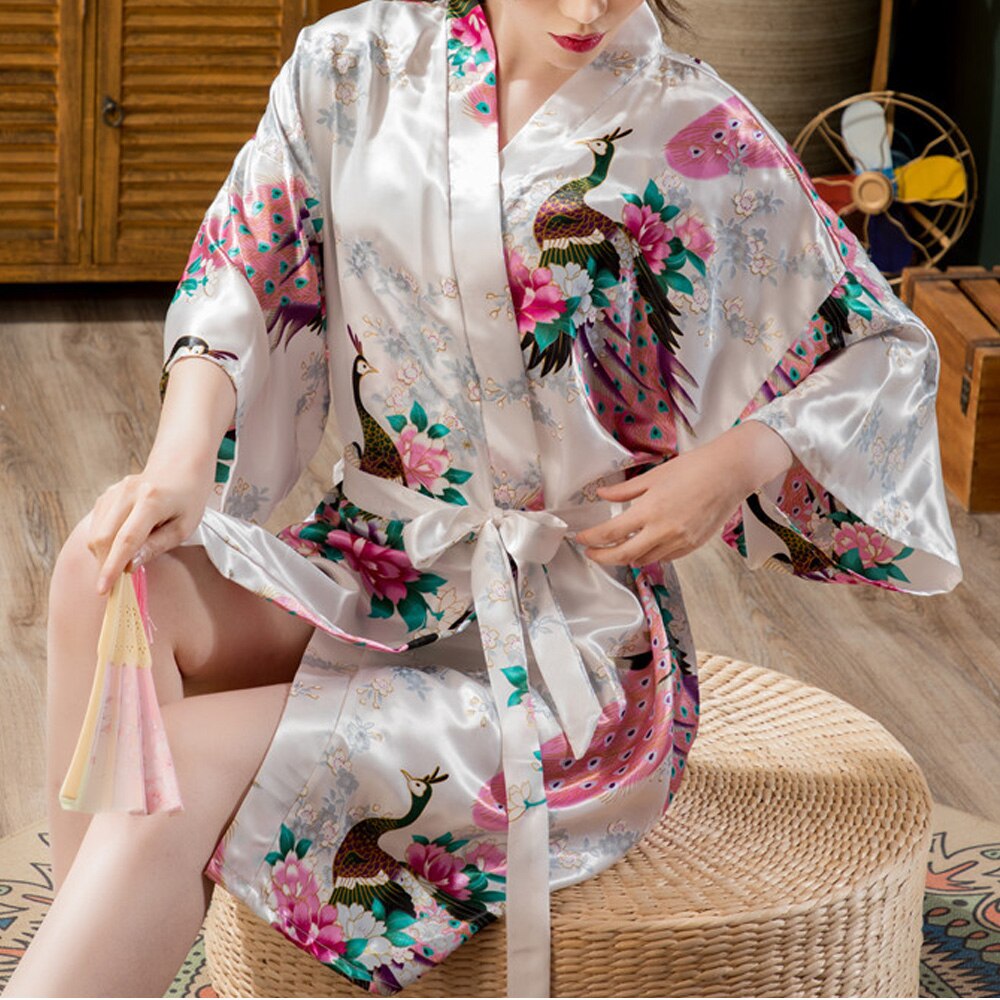 Japanese Style Sexy Kimono Lovely Uniform Robe Flo... – Grandado