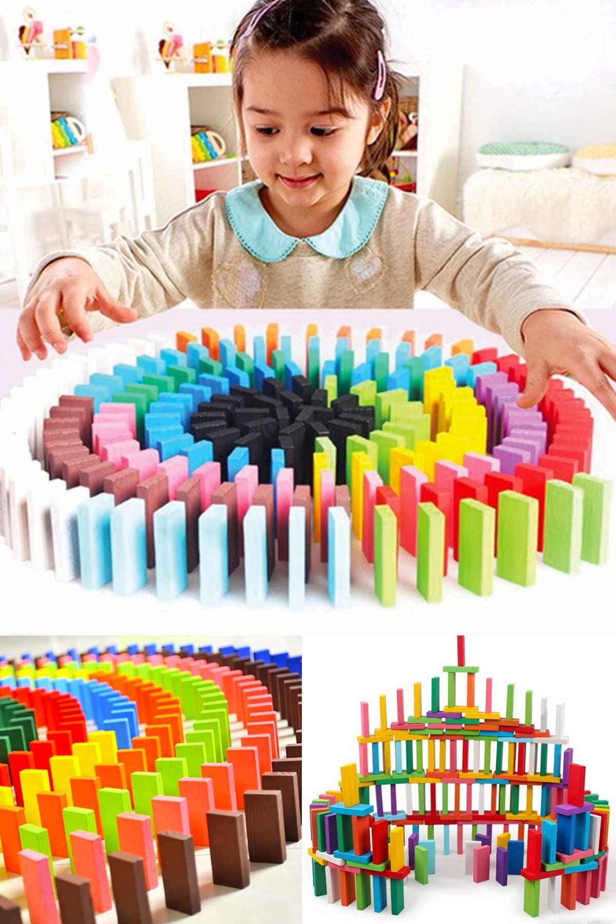 100 piece Colorful Wooden Domino Block Set – Vicedeal 100 piece Colorful Wooden Domino Block Set – Vicedeal