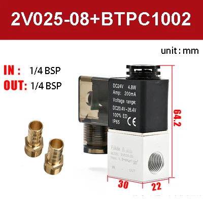 Air Solenoid Valves 2V025-08 2 Position 2 Port 1/4... – Grandado