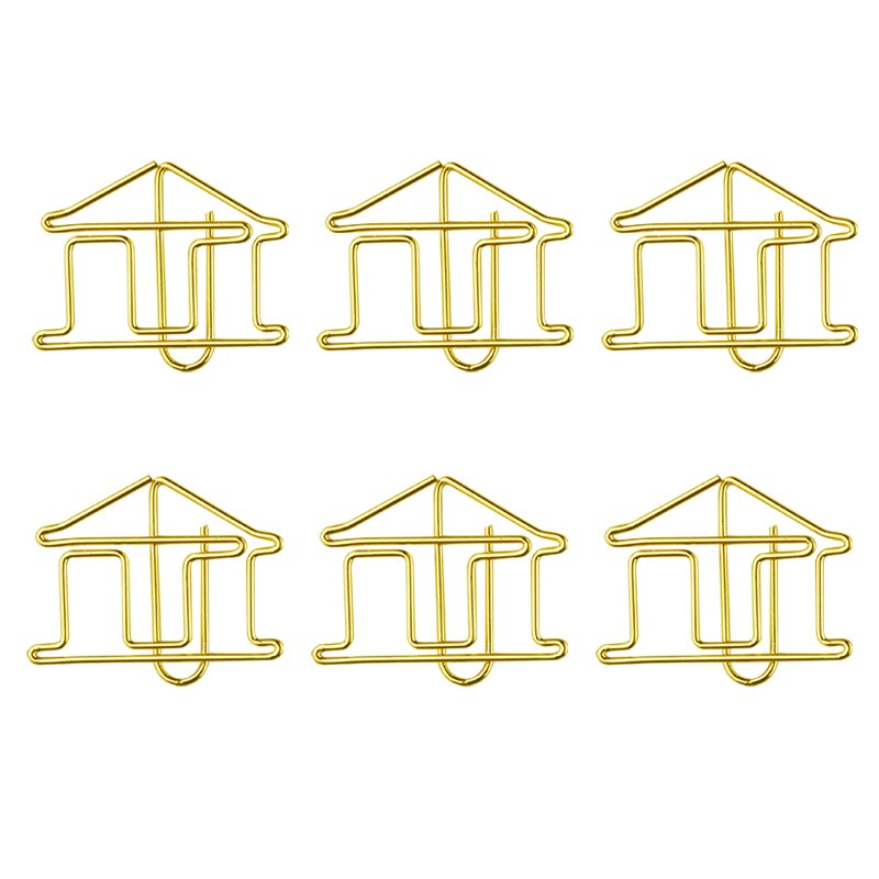 gold House Paper Clip Shape House Pin Gold Office ... – Vicedeal