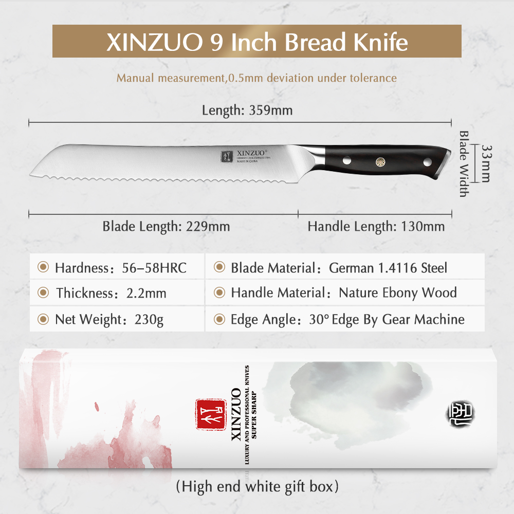XINZUO 9'' Zoll Brot Messer Deutschland 1,... – Grandado