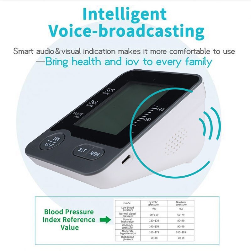 1 Pcs Portable Blood Pressure Monitor With Voice A... – Grandado