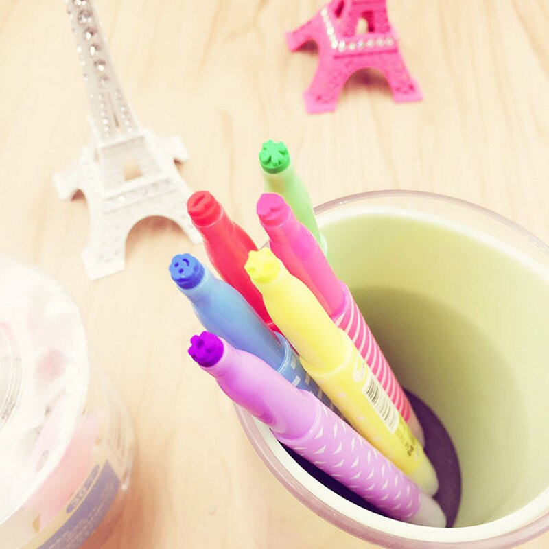 6pcs Stamp Highlighter Pen Set Multi color Dual Si... – Grandado