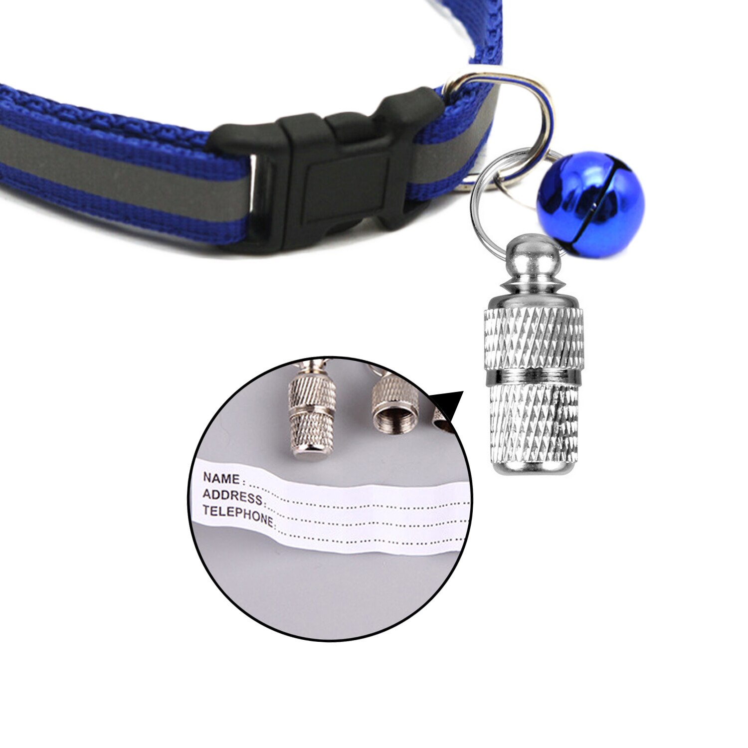 Behogar 6pcs Anti-Lost Pet Dog Cat ID Tags Barrel ... – Grandado