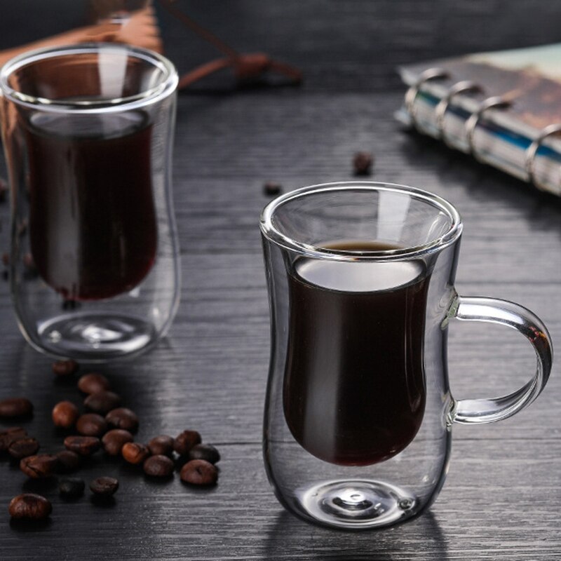 80Ml European Double Coffee Mug Heat-Resistant Dou... – Grandado