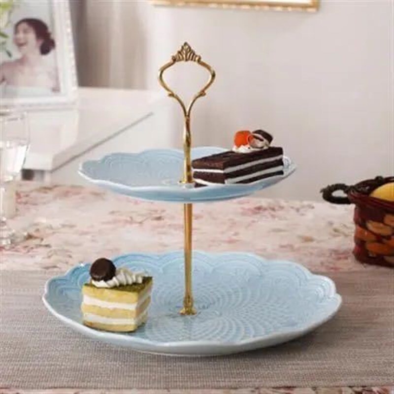 2 Tier Cake Stand Afternoon Tea Wedding Plates Par... – Grandado