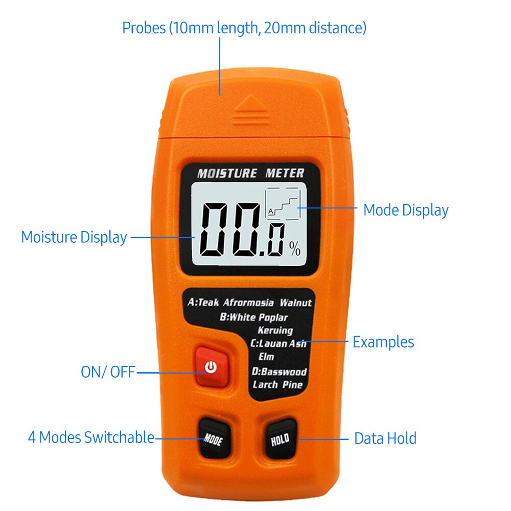 Digital Wood Moisture Meter Pin Type Wood Moisture... – Vicedeal