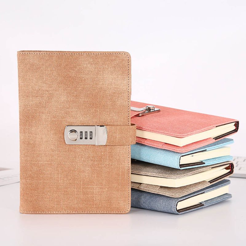 A5 Notebook with Password Lock Leather Agenda Diar... – Grandado