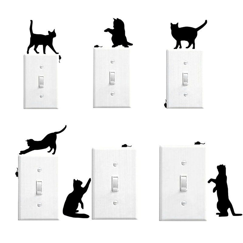 DIY Funny Cute Black Cat 3D Cartoon Animls Switch ... – Vicedeal