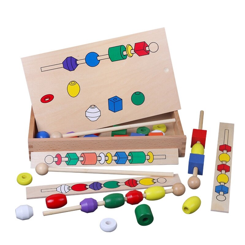 Wooden Toy Bead Sequencing Set Block Toys Classic ... – Vicedeal