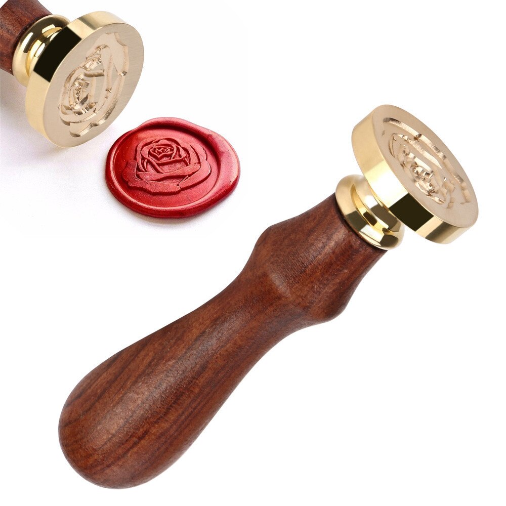 De Rose Lakzegel Stempel Met Rose Houten Handvat V... – Grandado