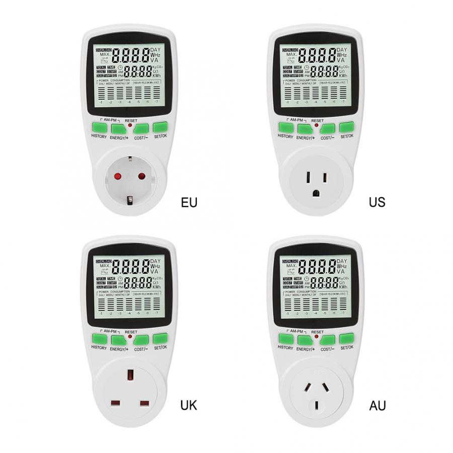 Energy Monitor 0.000KWh-9999KWh Power Meter Plug 0... – Grandado
