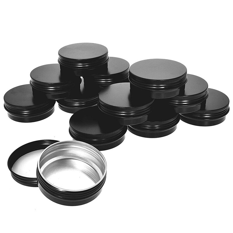 Big 36 Pcs Black Aluminum Tin Jars Round Screw Lid... – Grandado