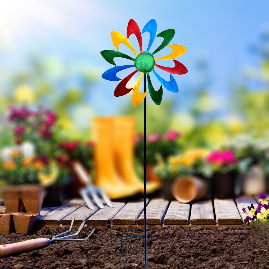 Outdoor Wind Spinner with Ground Stake Garden Toys... – Grandado