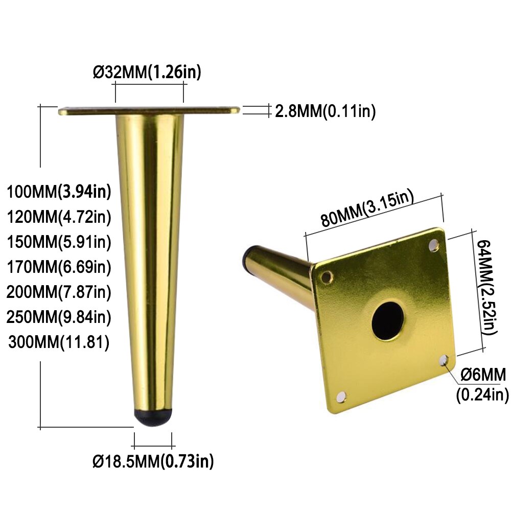 [Onuobao] 4PCS Wrought Iron straight Cone Furnitur... – Grandado