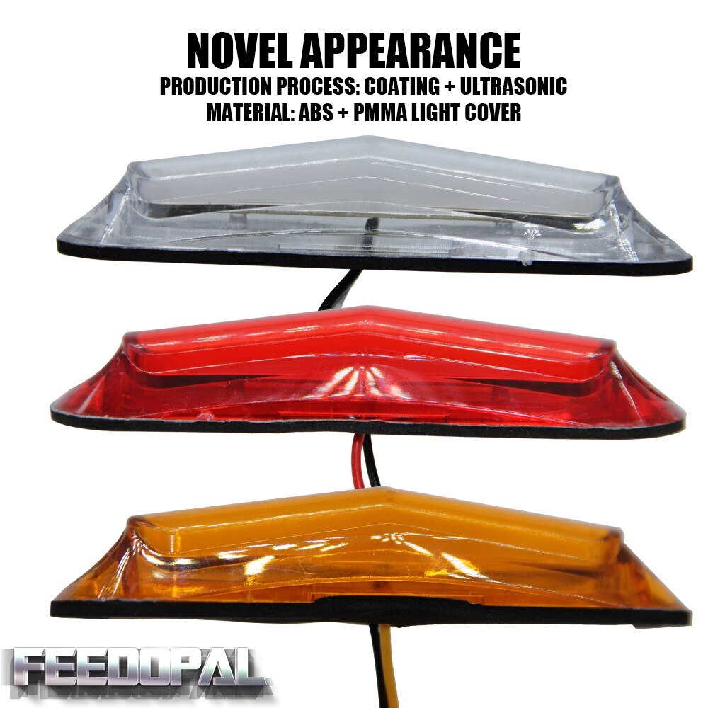 FEEDOPAL 4X 6LED Red Oval Side Marker Indicator Si... – Grandado